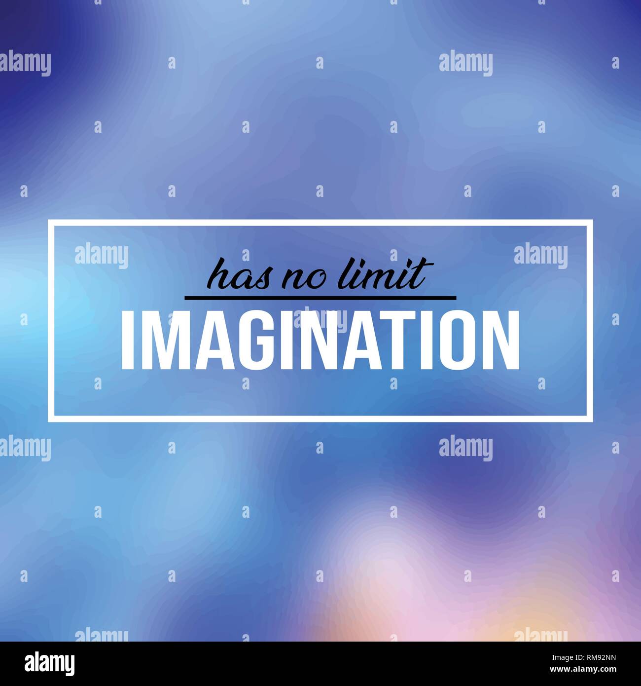 imagination has no limit. Life quote with modern background vector ...