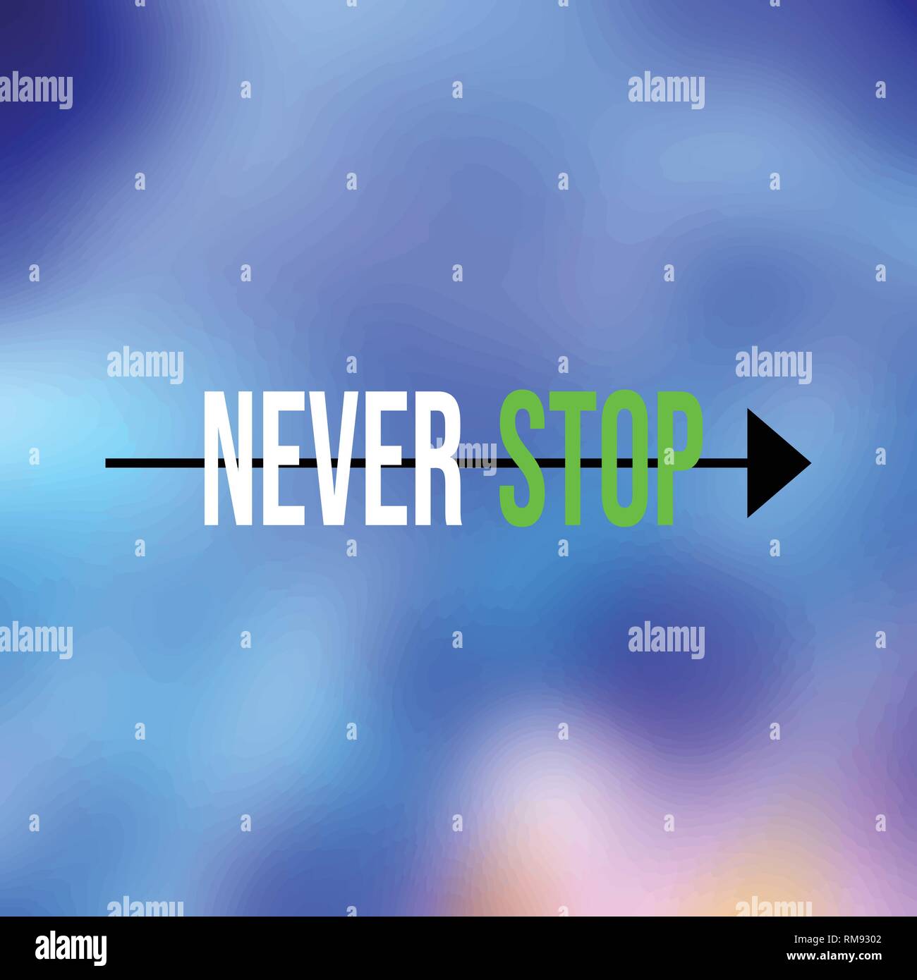 never stop. Life quote with modern background vector illustration Stock ...