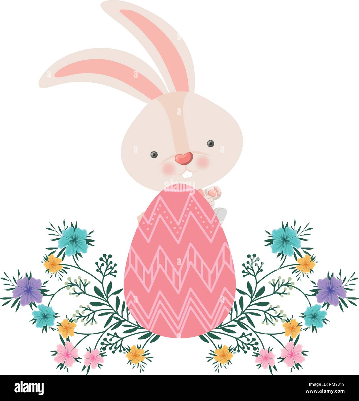 easter rabbit with egg isolated icon Stock Vector Image & Art - Alamy