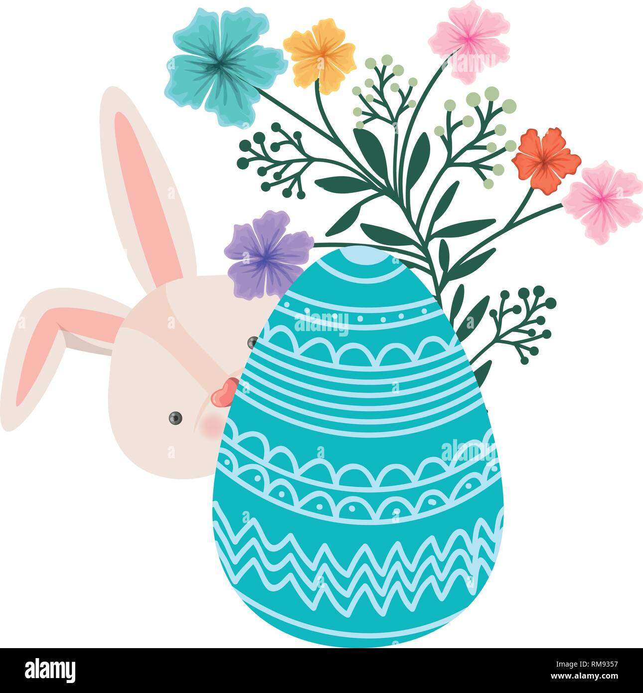 easter rabbit with egg isolated icon Stock Vector Image & Art - Alamy