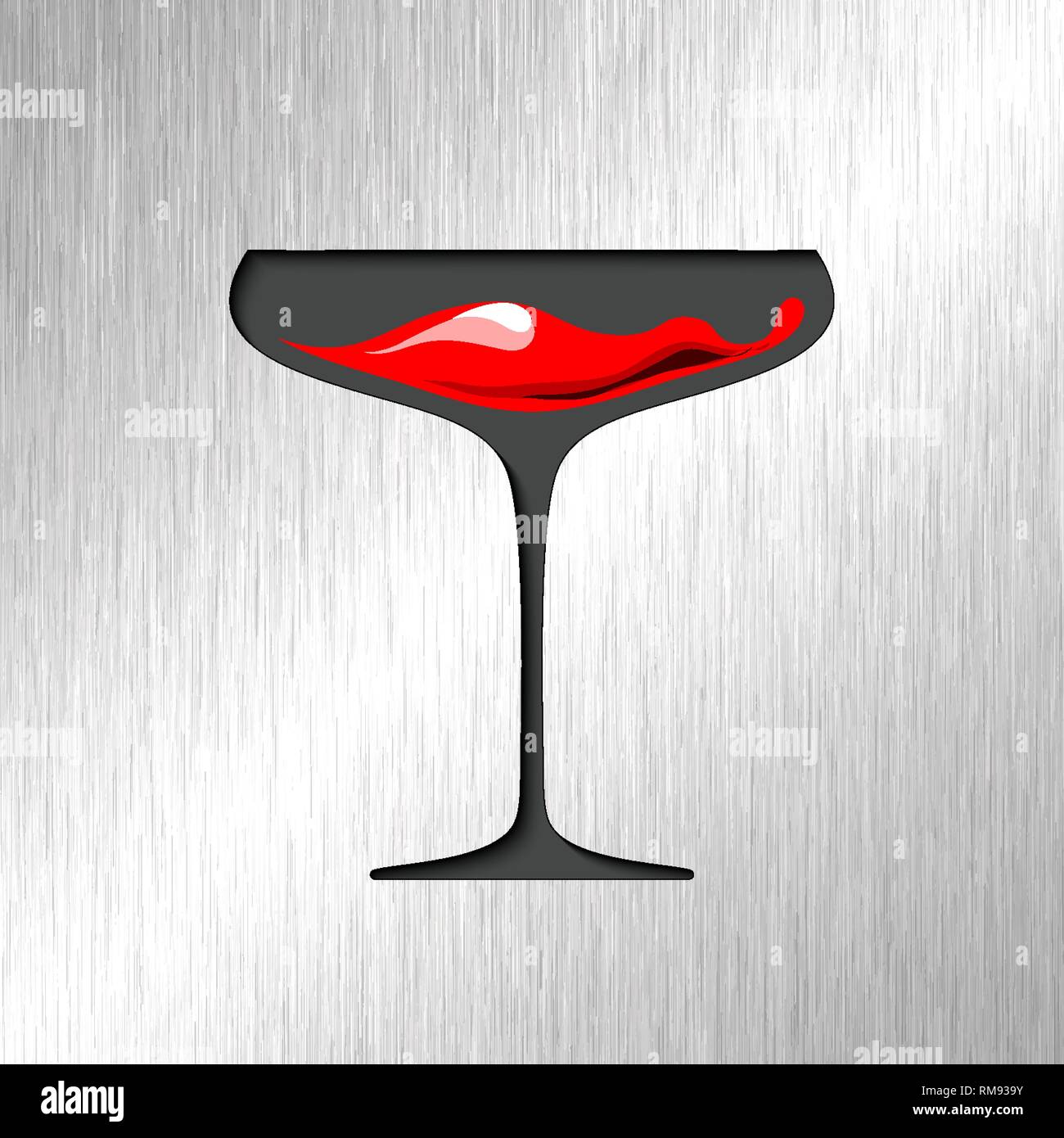 Red blood in glass with stainless steel background Stock Vector Image ...