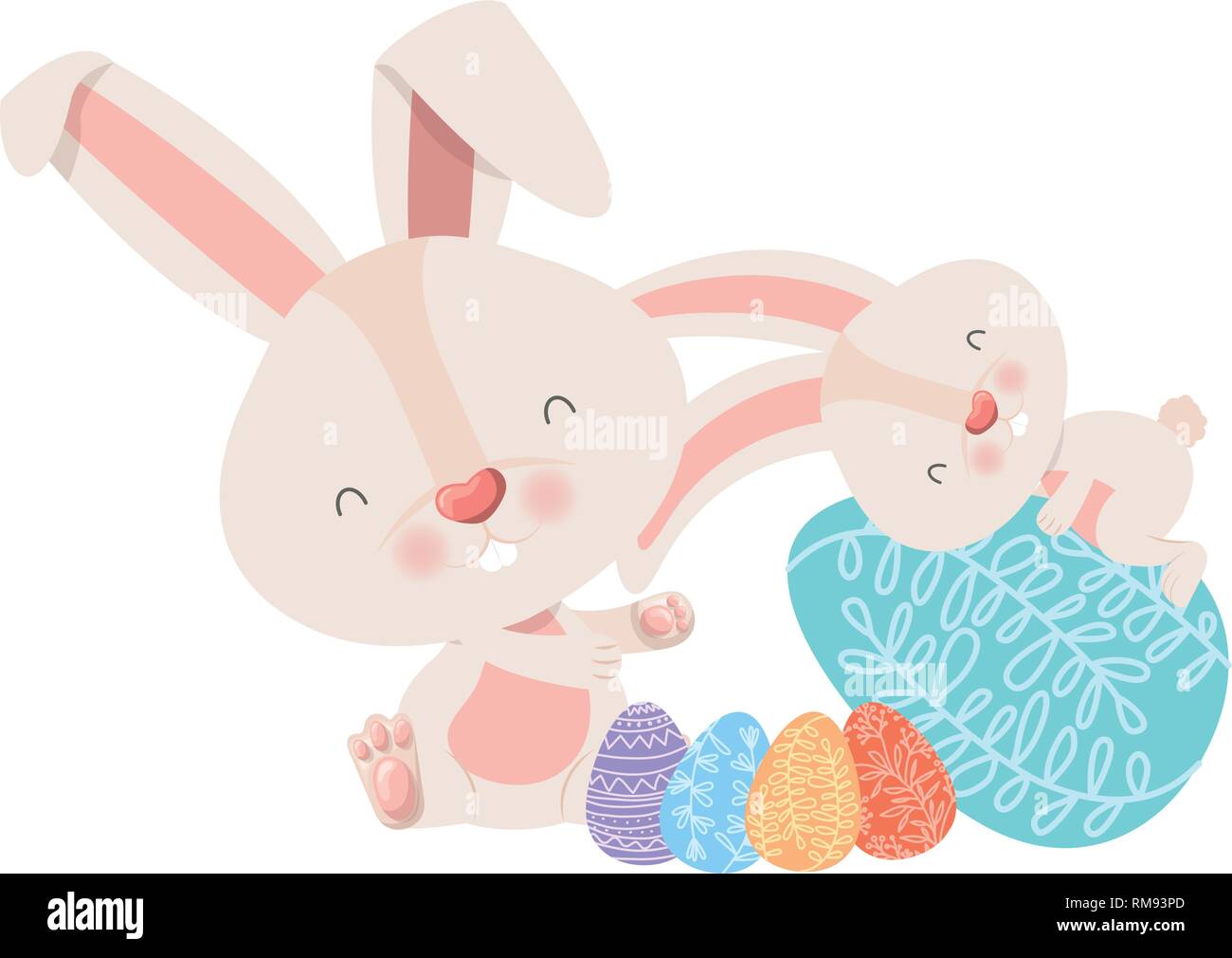 easter rabbits with egg isolated icon Stock Vector Image & Art - Alamy