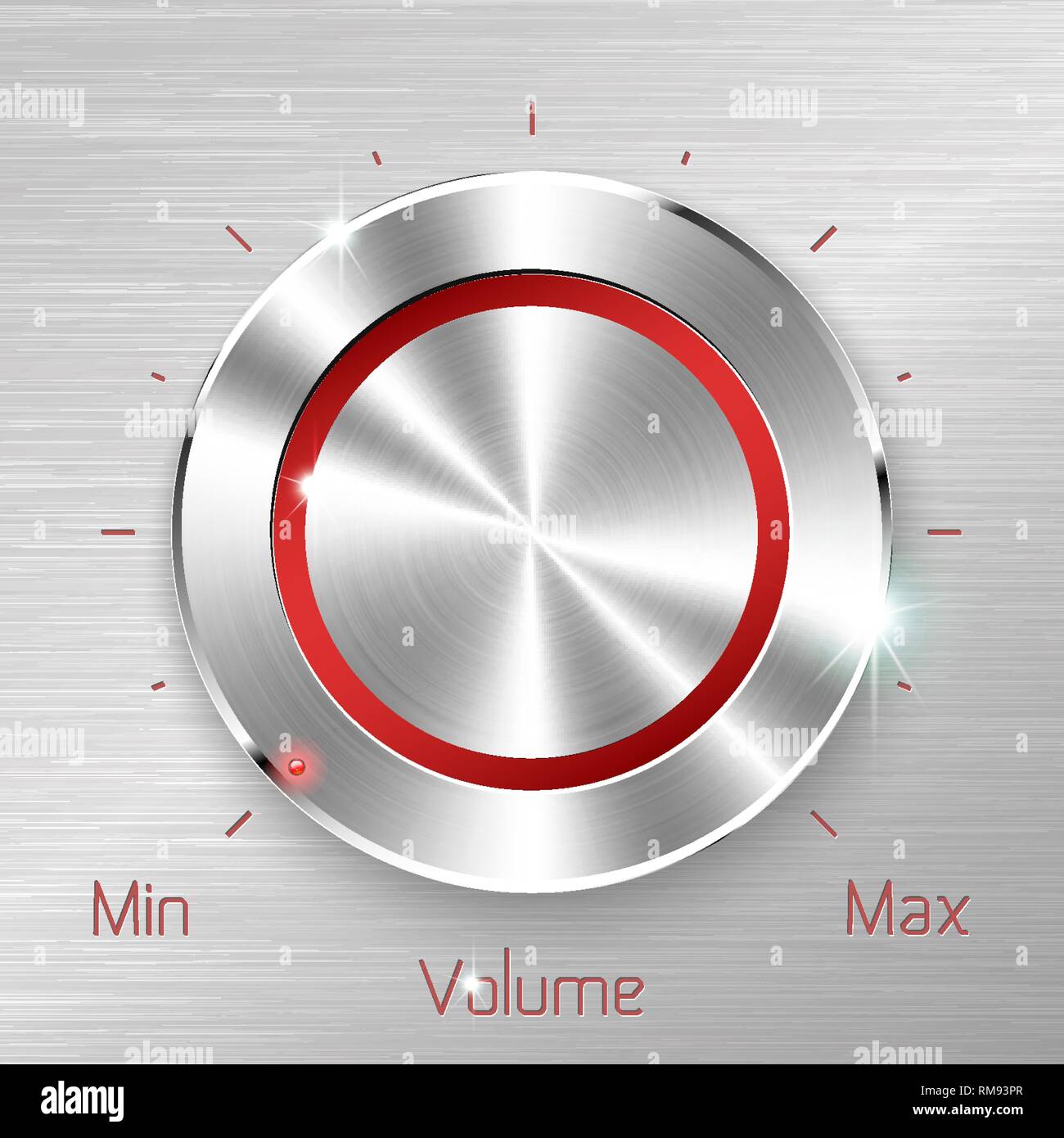 Monochrome volume button on metallic sheet background Stock Vector ...