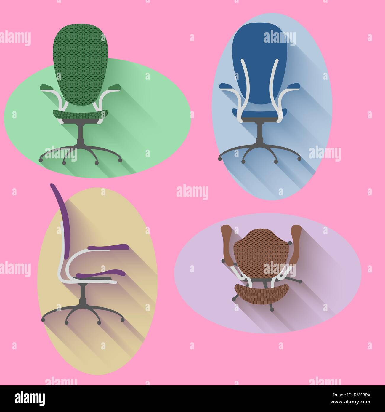 Four direction chair with flat design Stock Vector Image & Art - Alamy