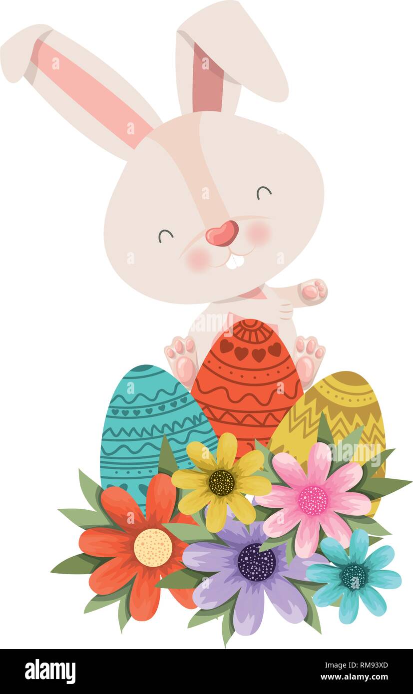 easter rabbit with egg isolated icon Stock Vector Image & Art - Alamy