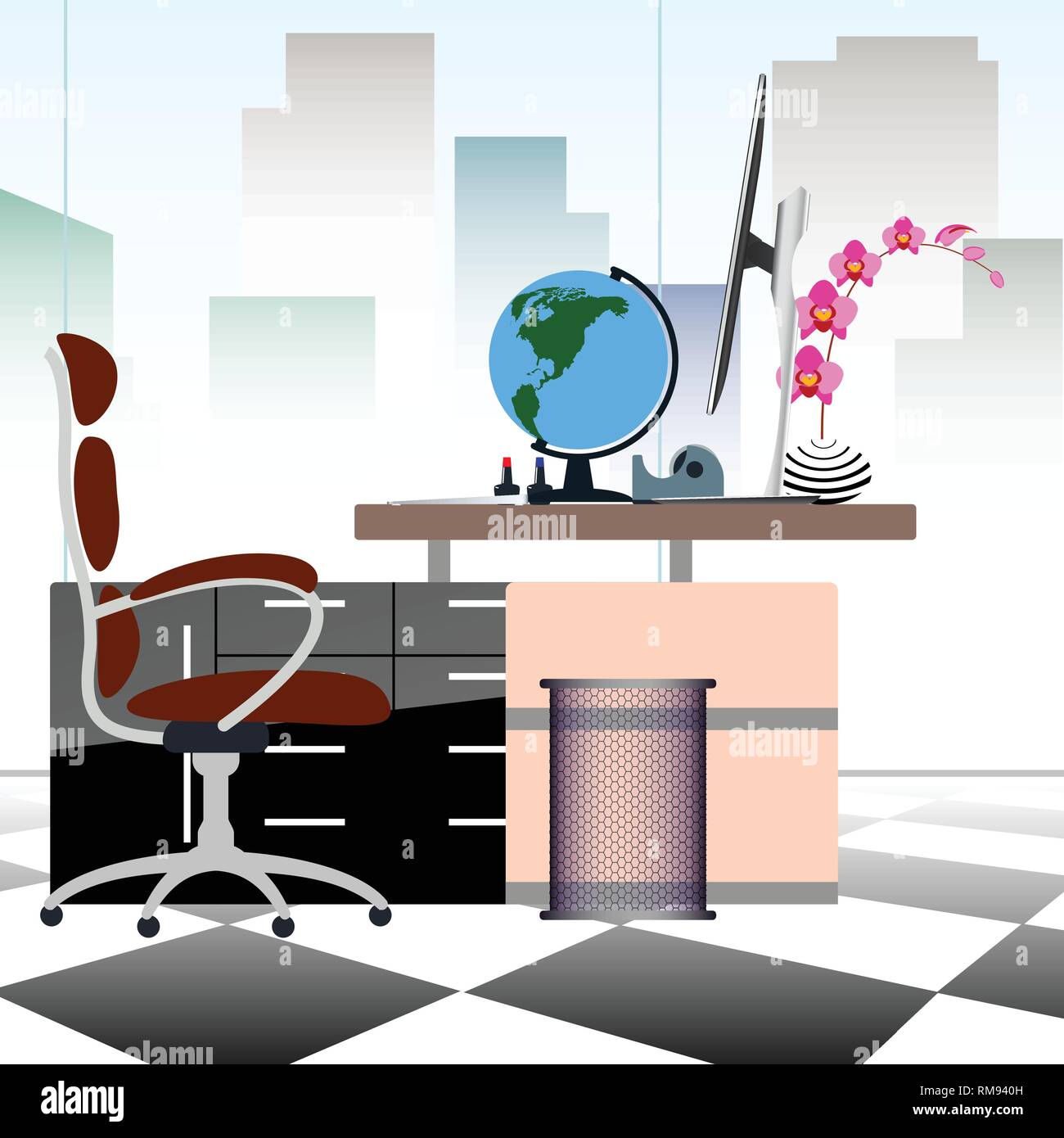 Office building atrium Stock Vector Images - Alamy