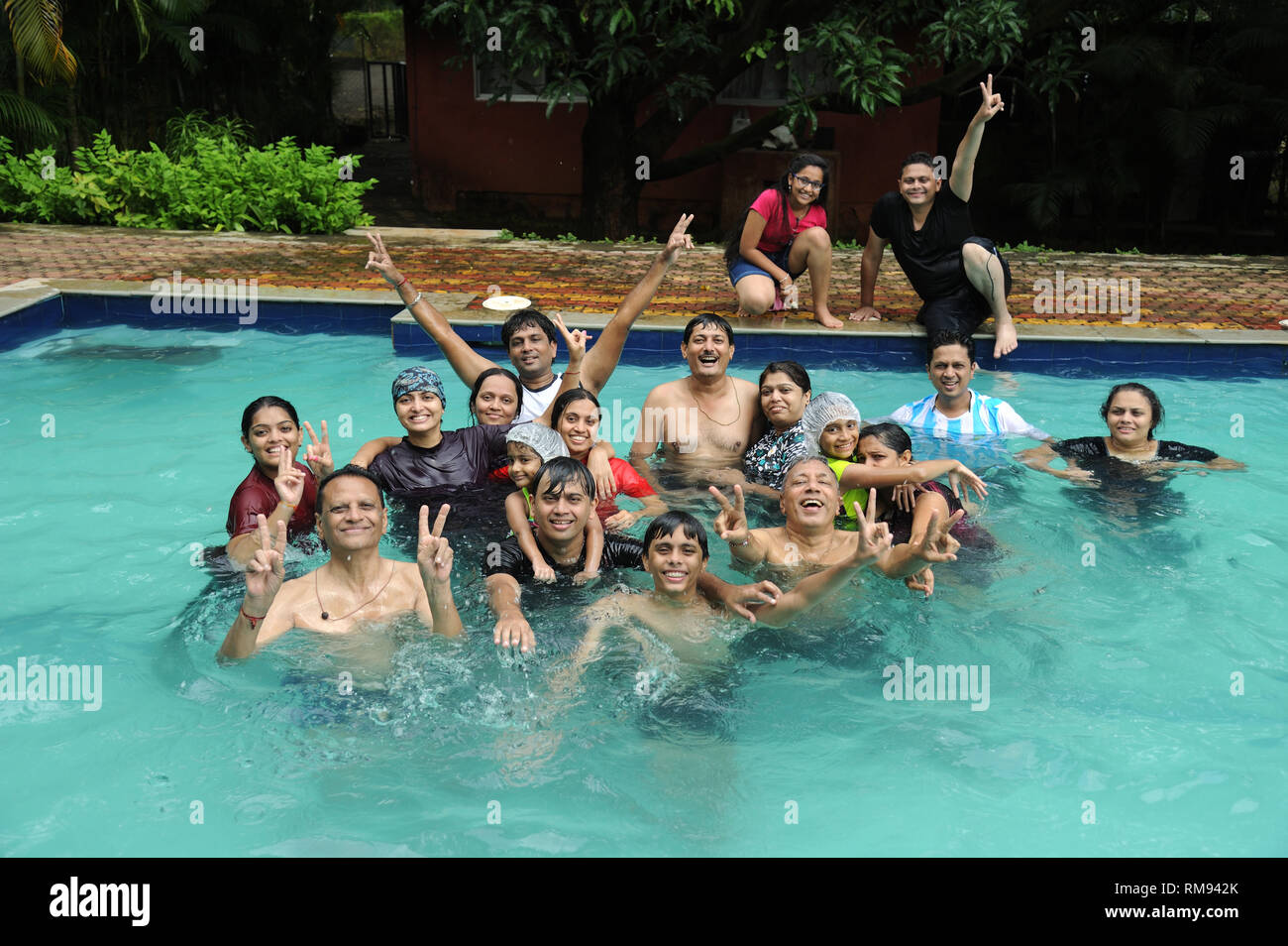 Indian man outdoor swimming pool hi-res stock photography and images ...