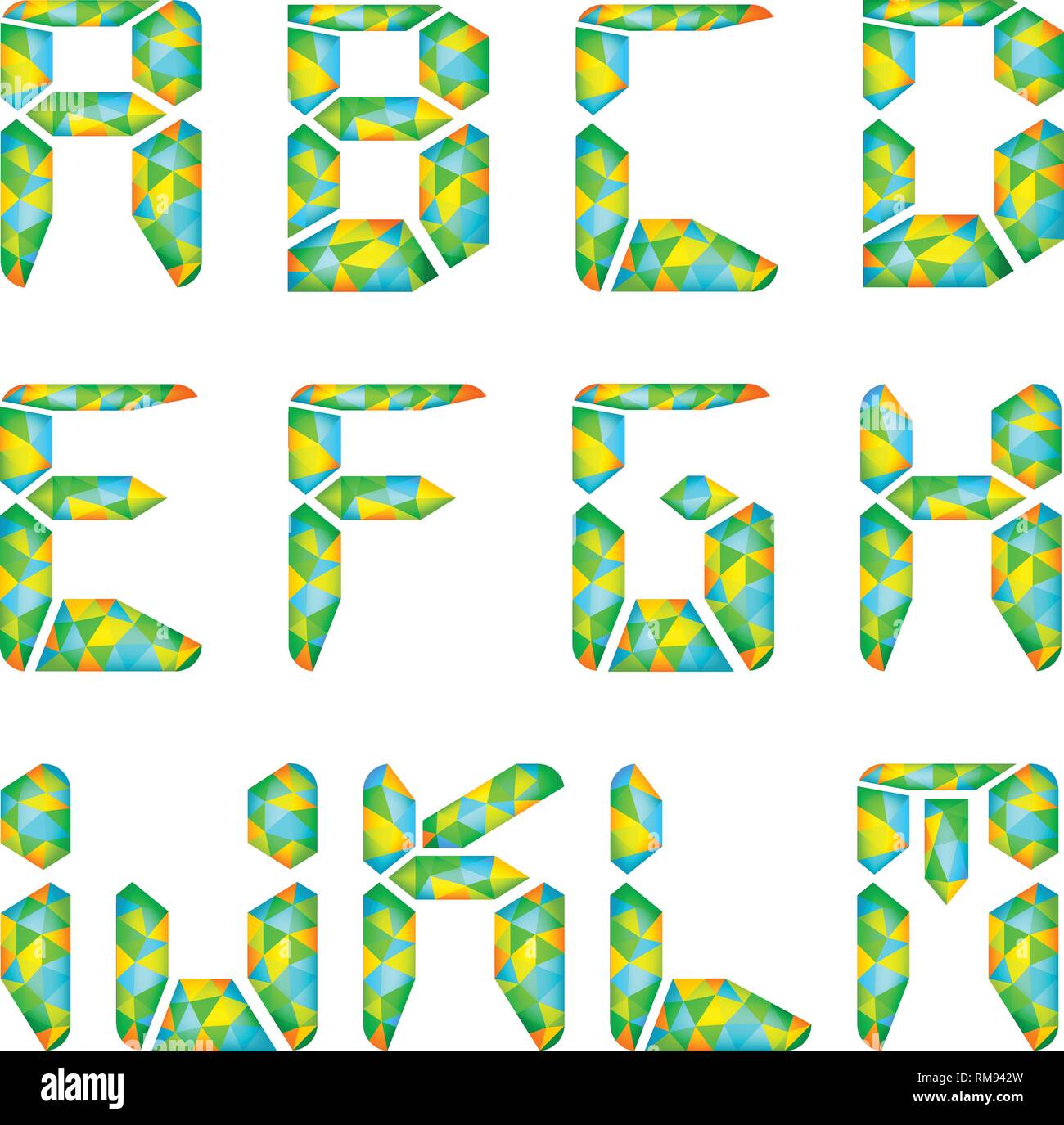 Digital and polygon font Stock Vector Image & Art - Alamy