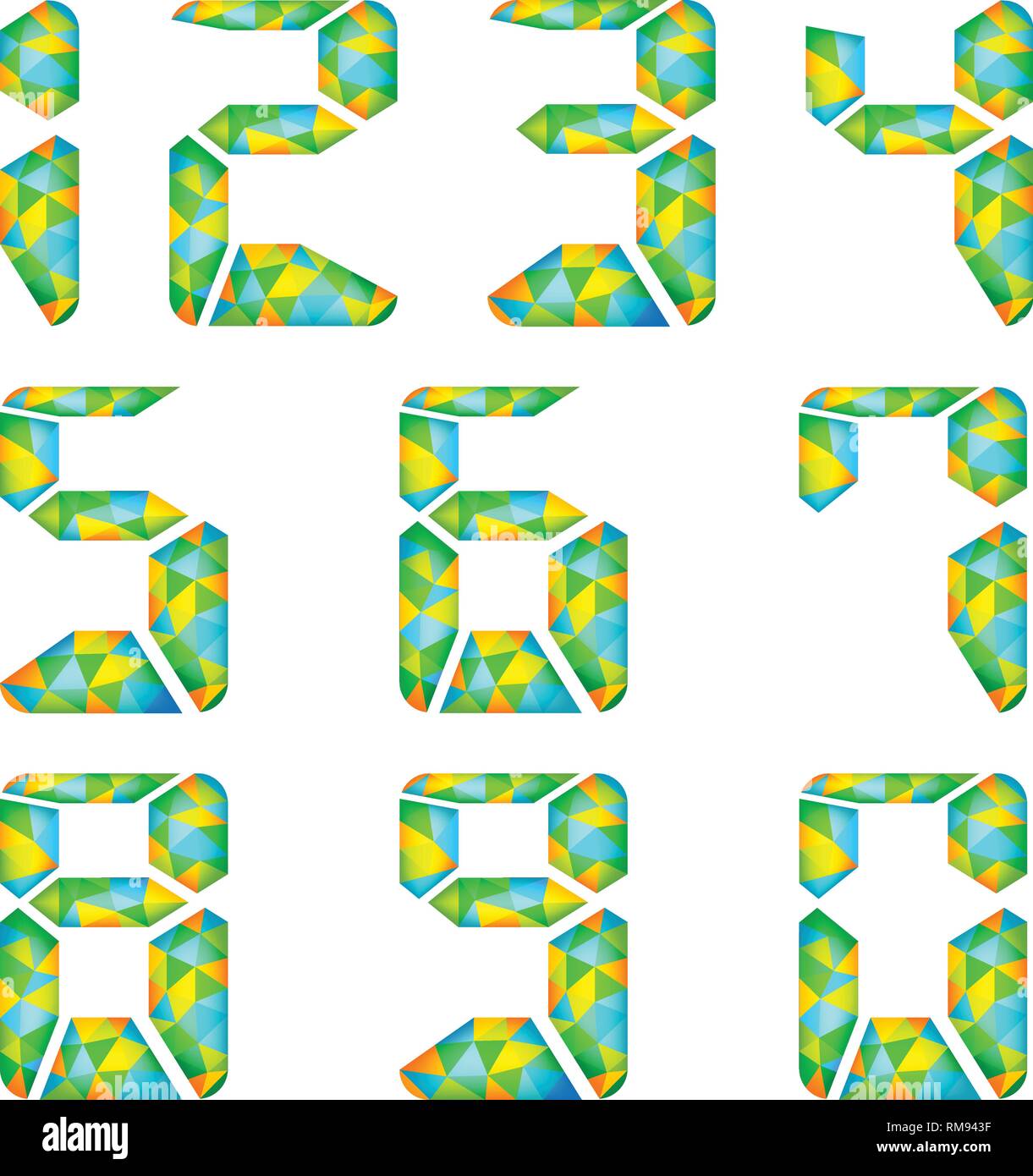 Digital and polygon font Stock Vector Image & Art - Alamy