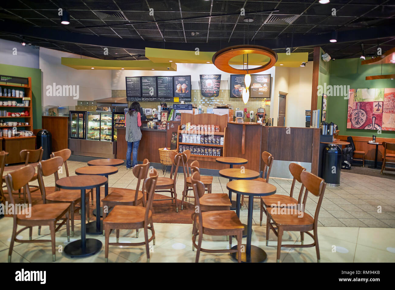 HONG KONG - CIRCA JANUARY, 2016: inside of Starbucks store in Hong Kong ...