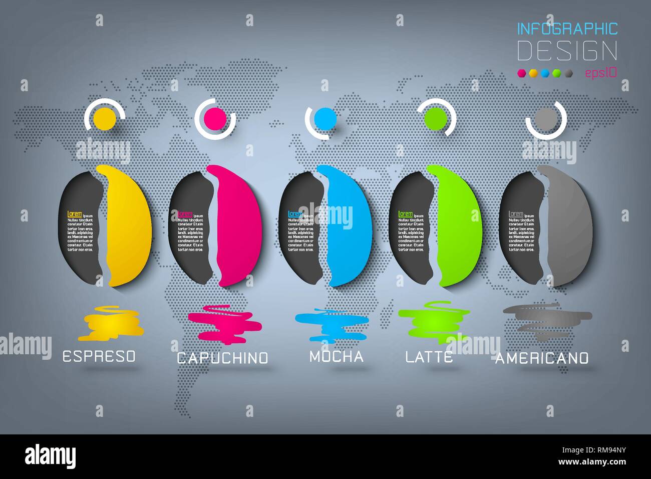 Coffee cafe business infographics on vector art Stock Vector Image ...