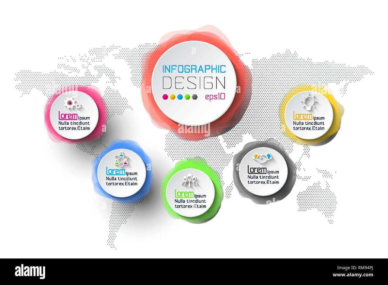 Watercolor infographic with the world map Stock Vector Image & Art - Alamy