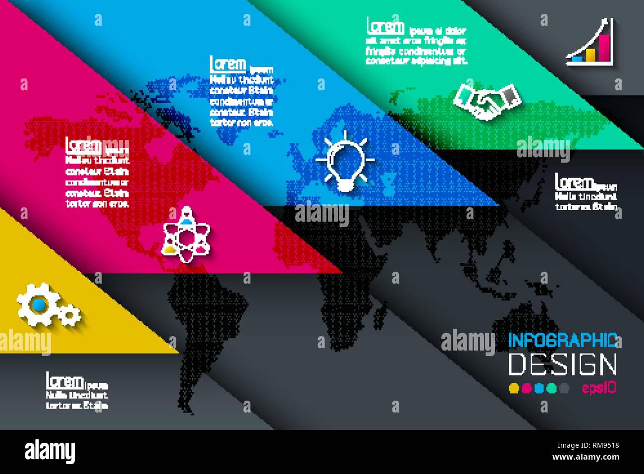 Five labels with business icon infographics Stock Vector Image & Art ...