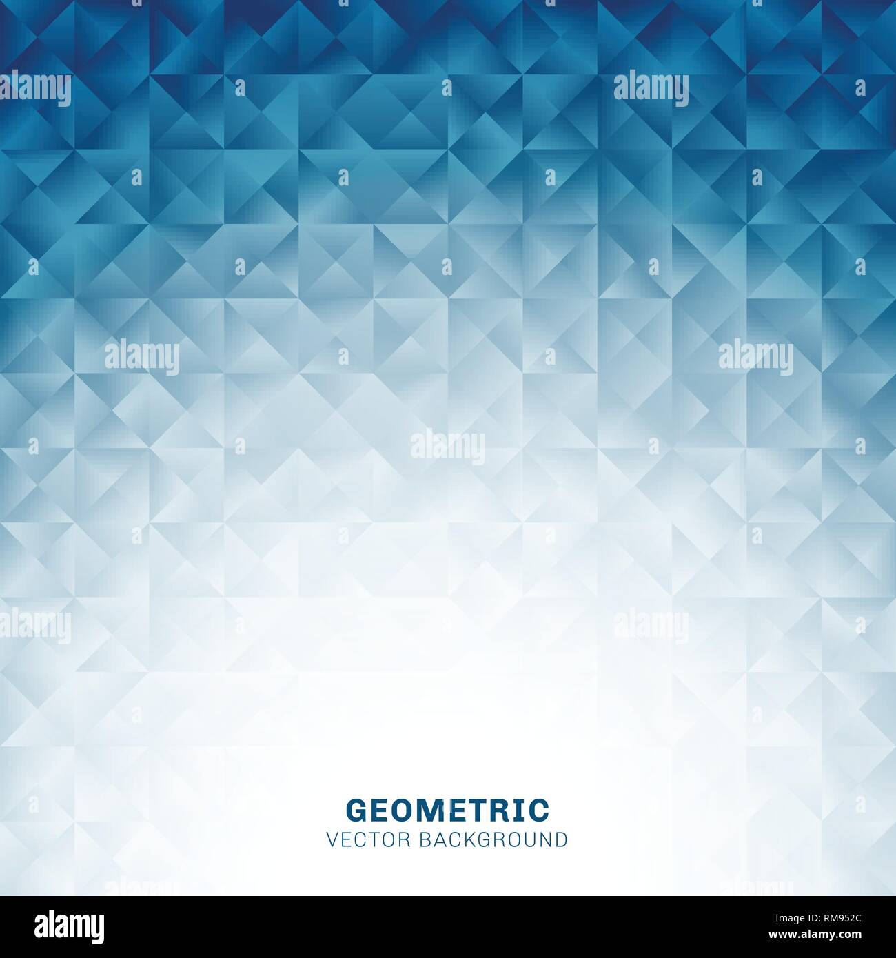 Abstract geometric triangles pattern blue background with place for ...
