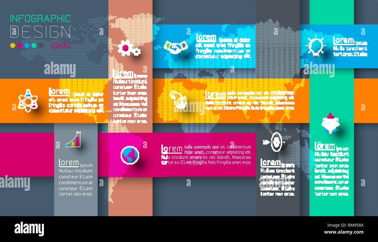 Dark labels with business icon infographics Stock Vector Image & Art ...