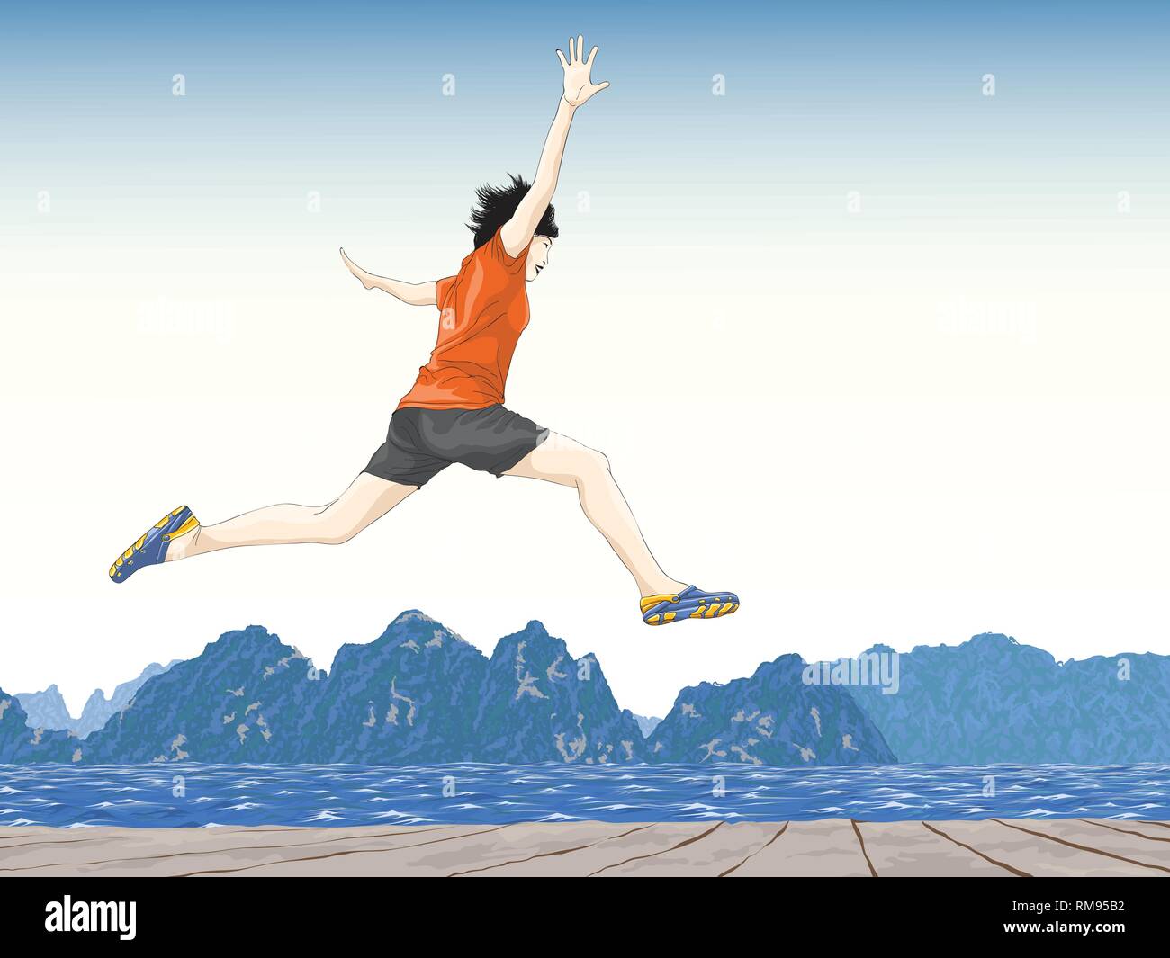Women sky jump Stock Vector Images - Alamy