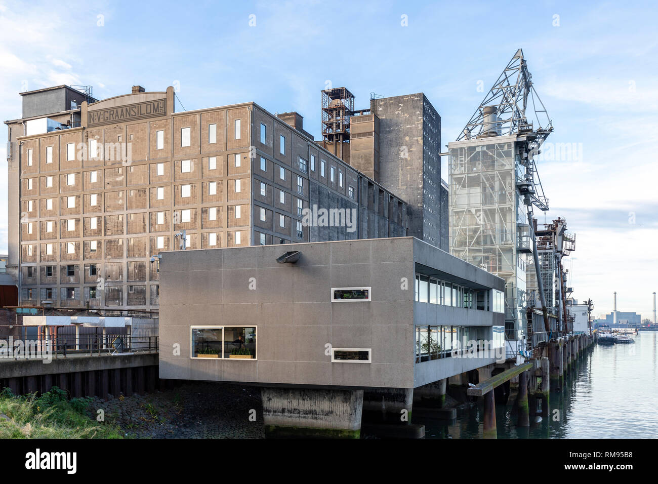 Old industrial building in the Dutch city of Rotterdam. Factory ...