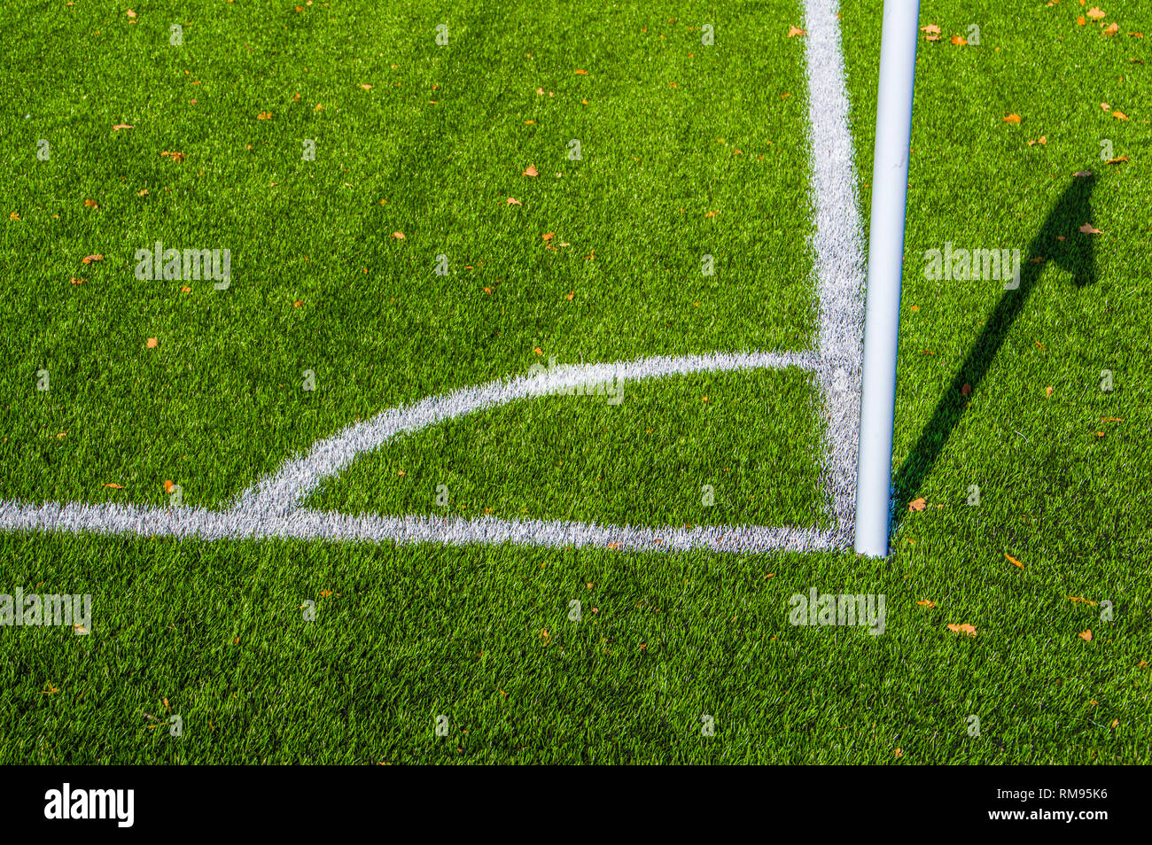 Corner Of A Football Field Stock Photo - Alamy