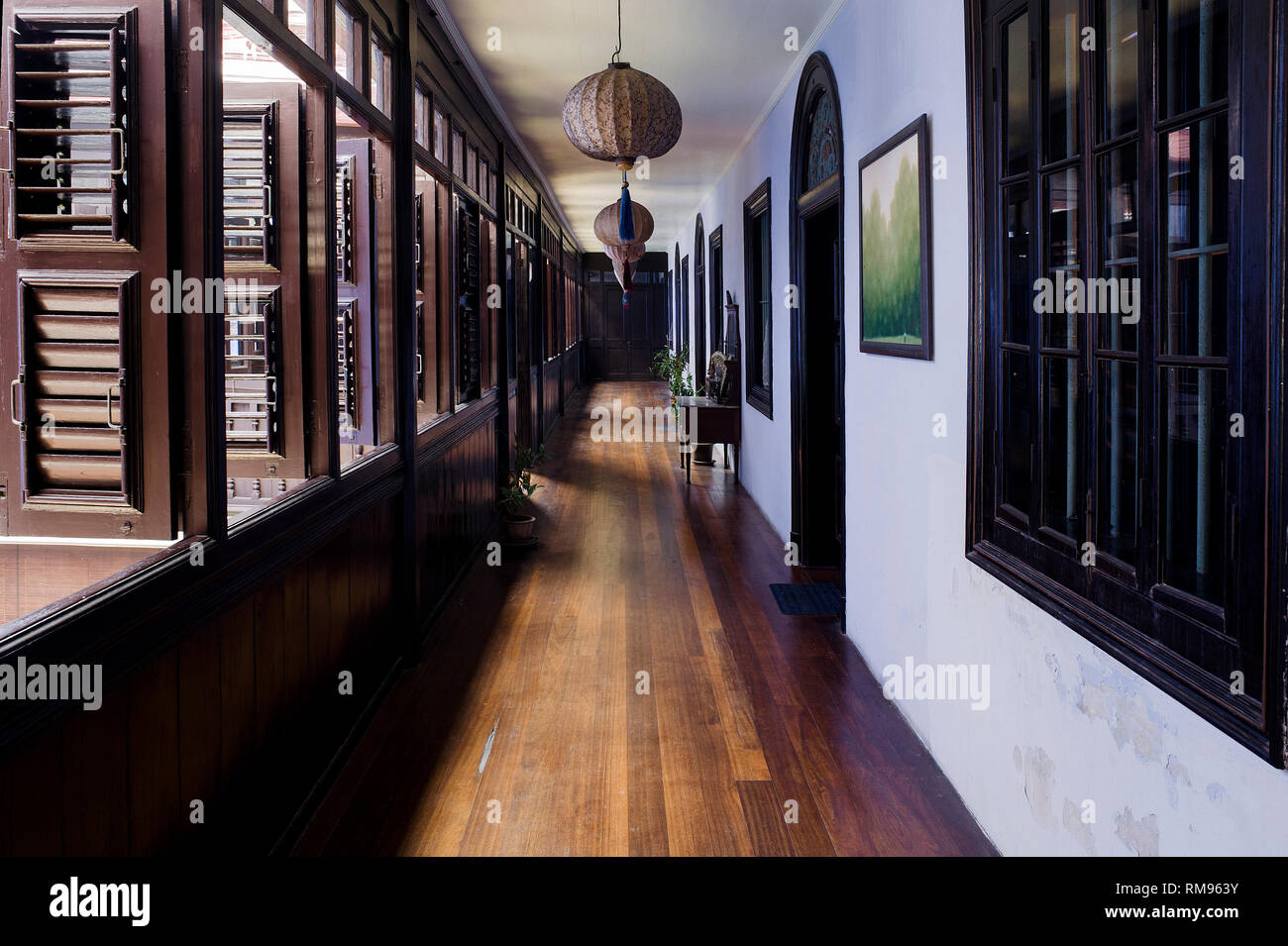 first floor hallway in the Cheong Fatt Tze, The Blue Mansion in George ...