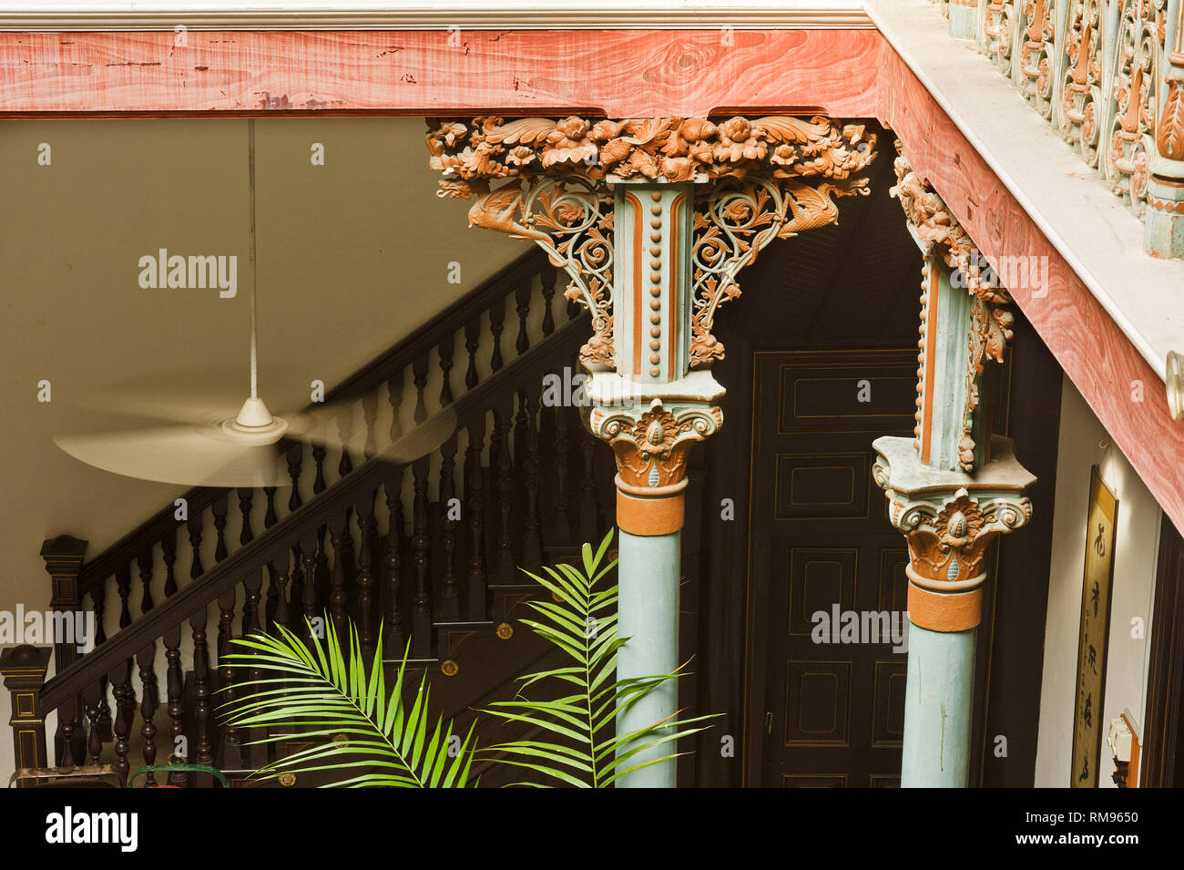 capitals of the cast iron columns in the main central courtyard in the ...