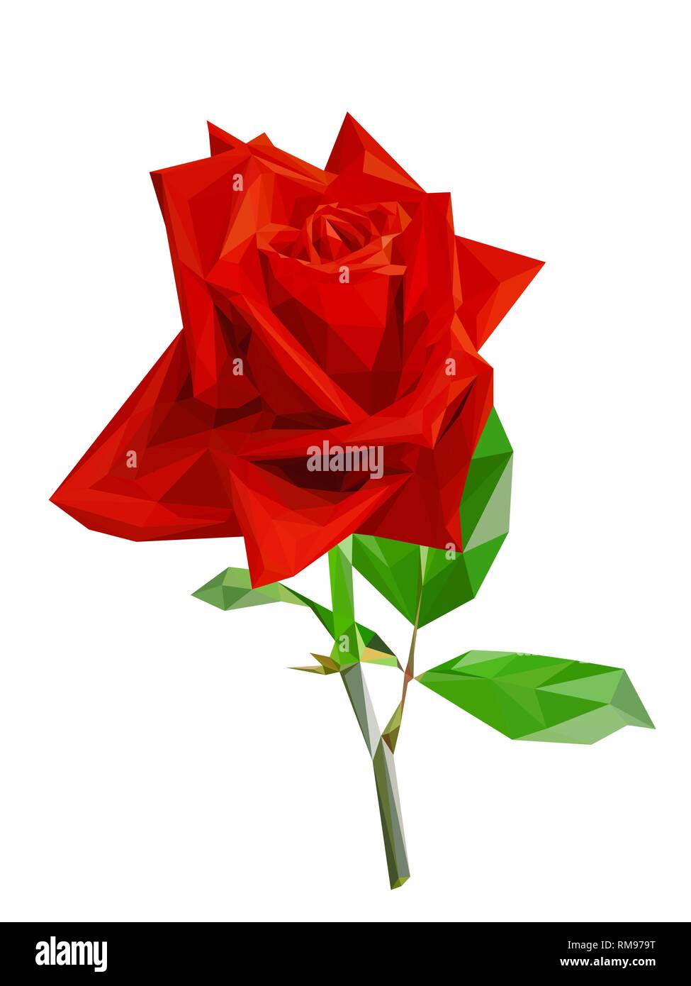Red polygon rose Stock Vector Image & Art - Alamy