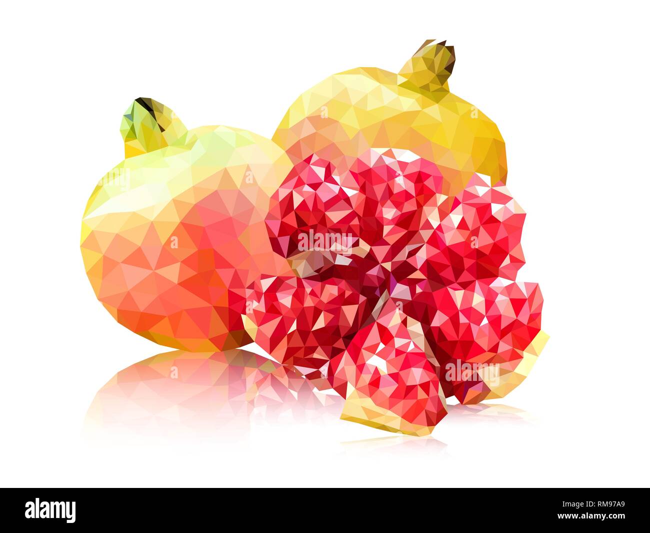 Polygon pink pomegranate Stock Vector Image & Art - Alamy