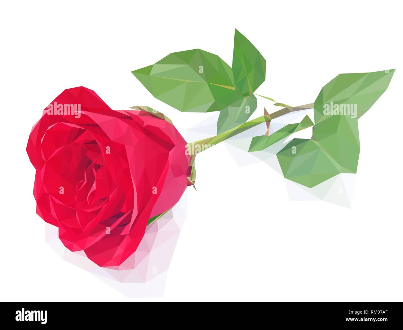 Red polygon rose Stock Vector Image & Art - Alamy