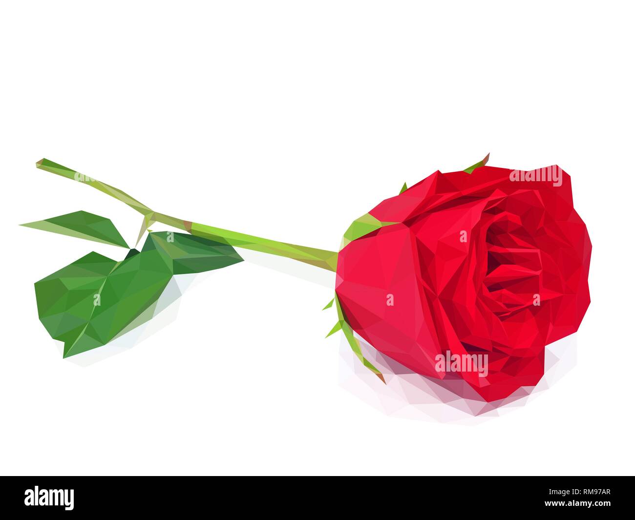 Red polygon rose Stock Vector Image & Art - Alamy