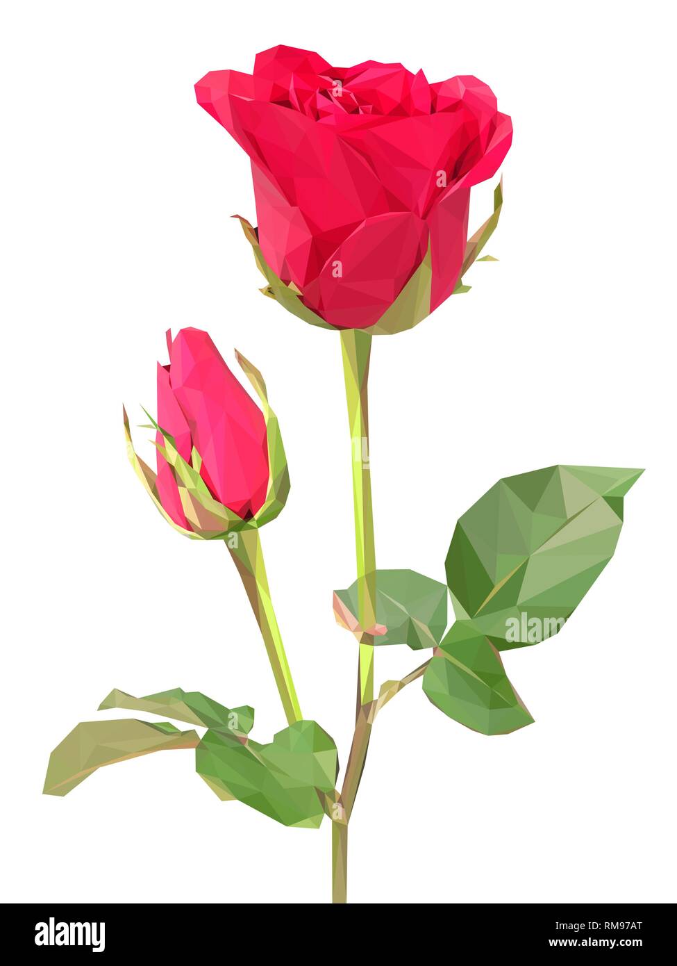 Red polygon rose Stock Vector Image & Art - Alamy