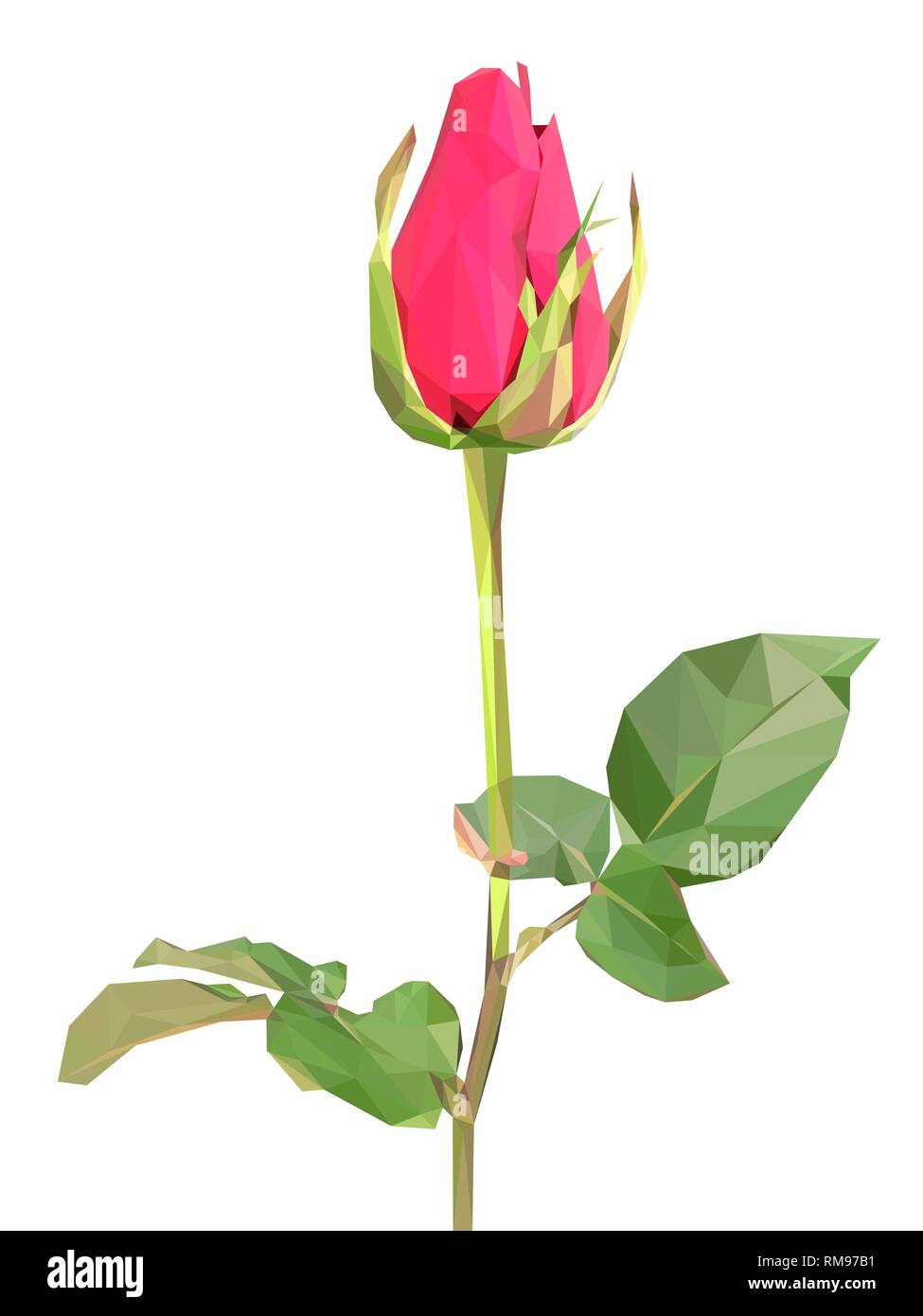 Red polygon rose Stock Vector Image & Art - Alamy