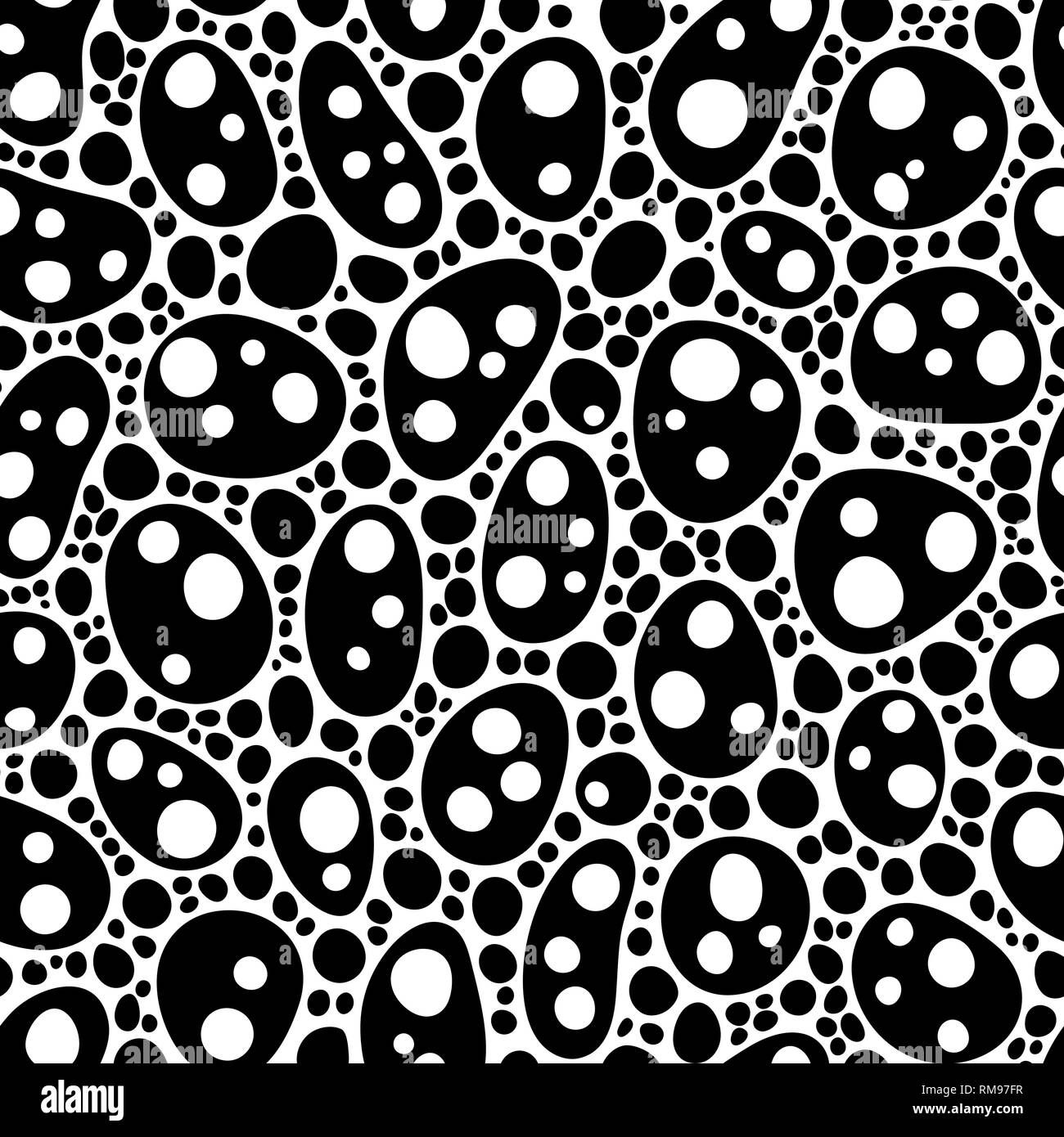 Seamless abstract hand-drawn pattern with doodle style. Black and white ...