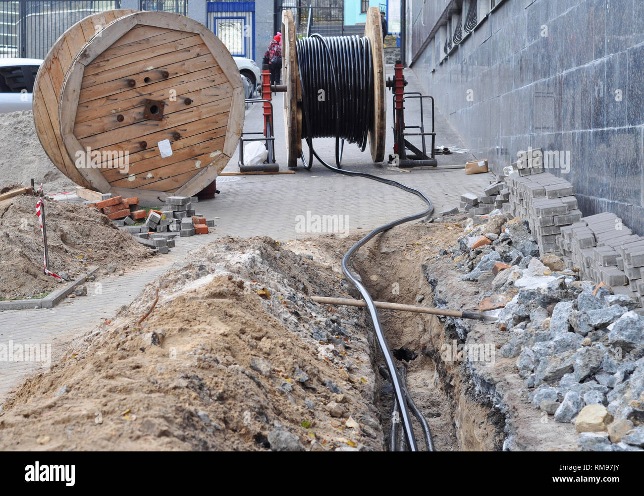 Cable trench hi-res stock photography and images - Alamy