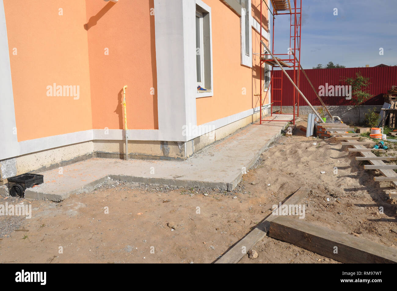 New house construction foundation waterproofing, damp proofing ...