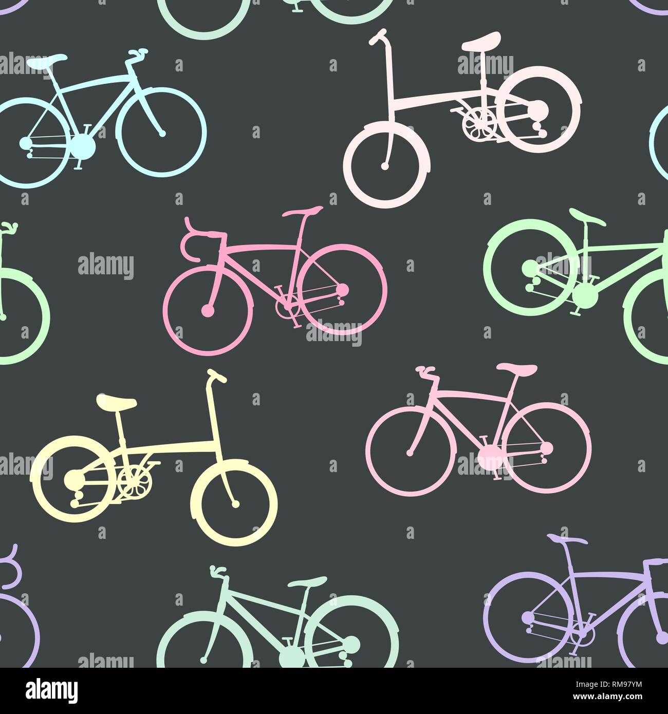 Bike collection on seamless background Stock Vector Image & Art - Alamy