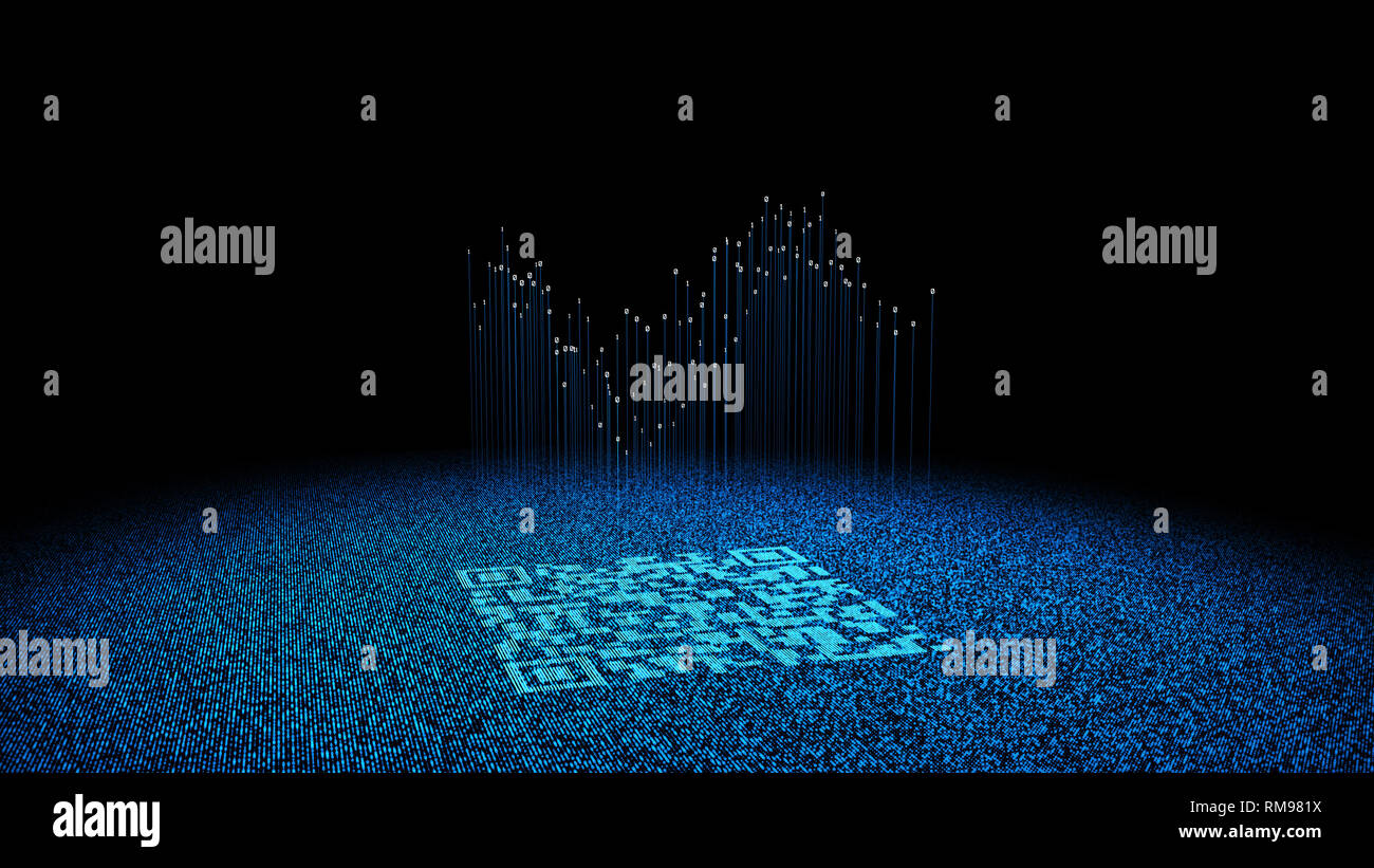 Technology data QR code and data transmission, network technology Stock ...