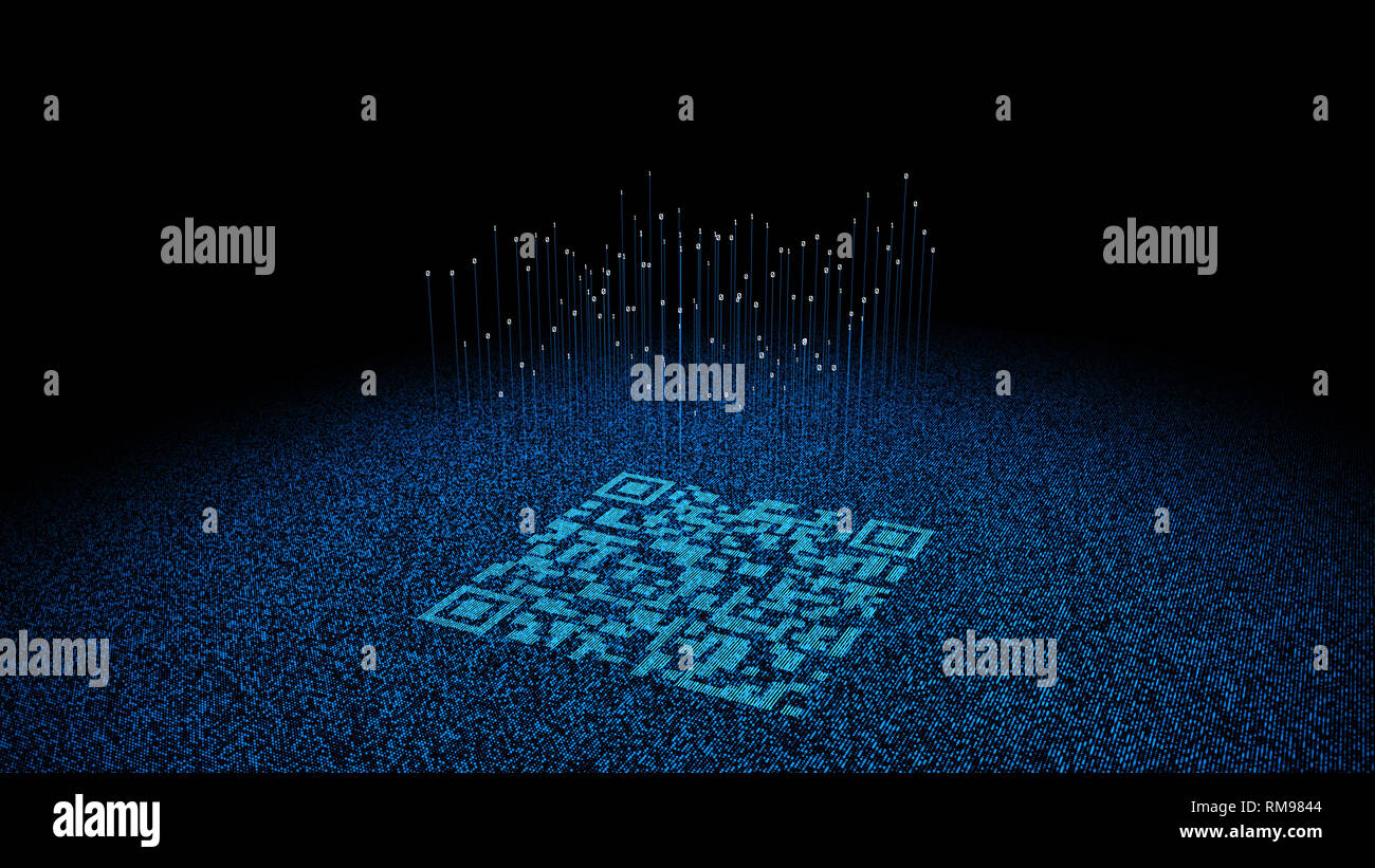Technology data QR code and data transmission, network technology Stock ...
