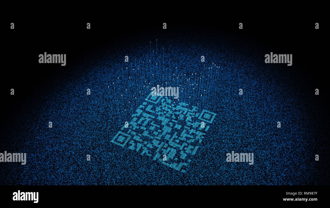 Technology data QR code and data transmission, network technology Stock ...
