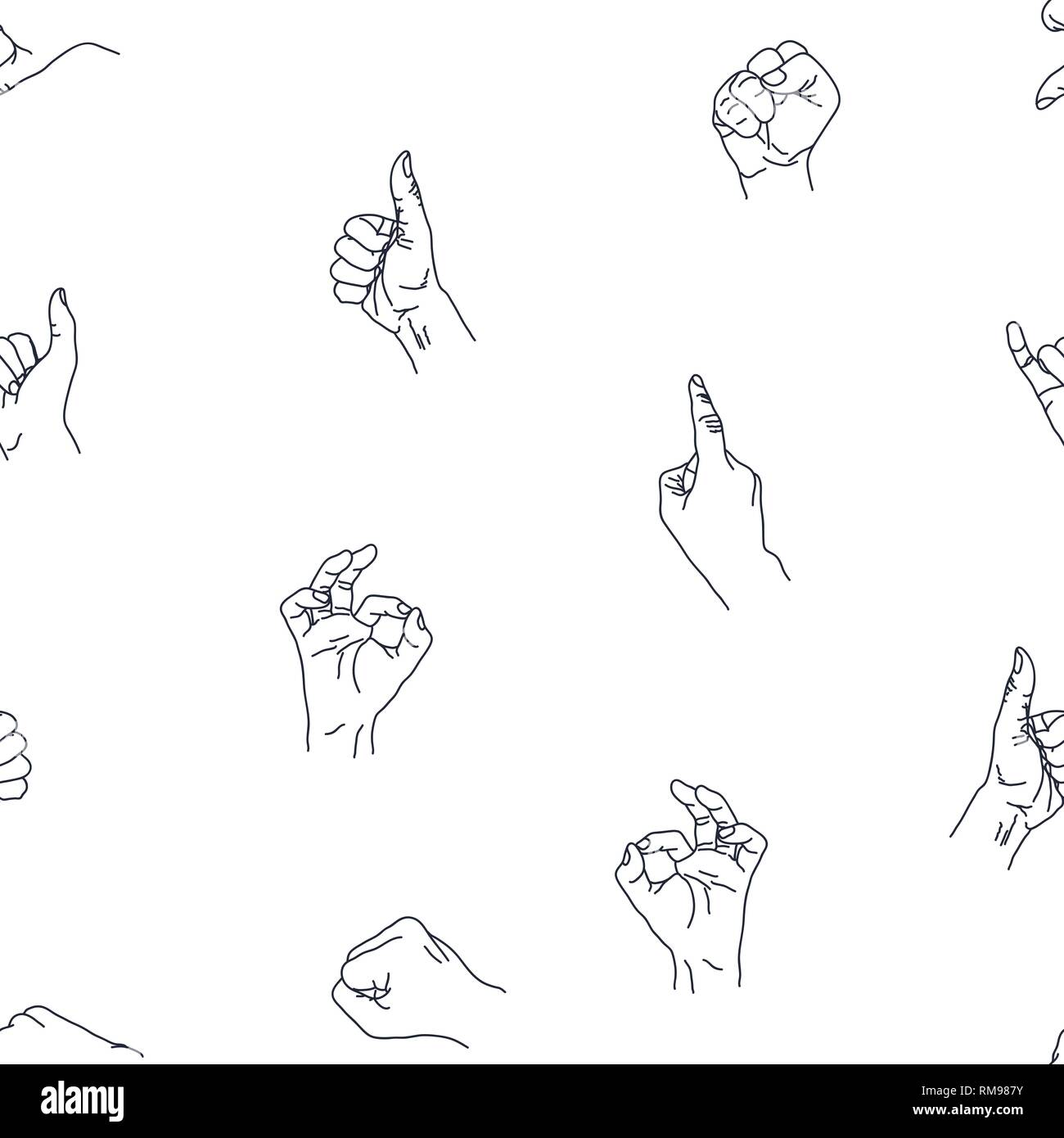 Hands gesture seamless background Stock Vector Image & Art - Alamy