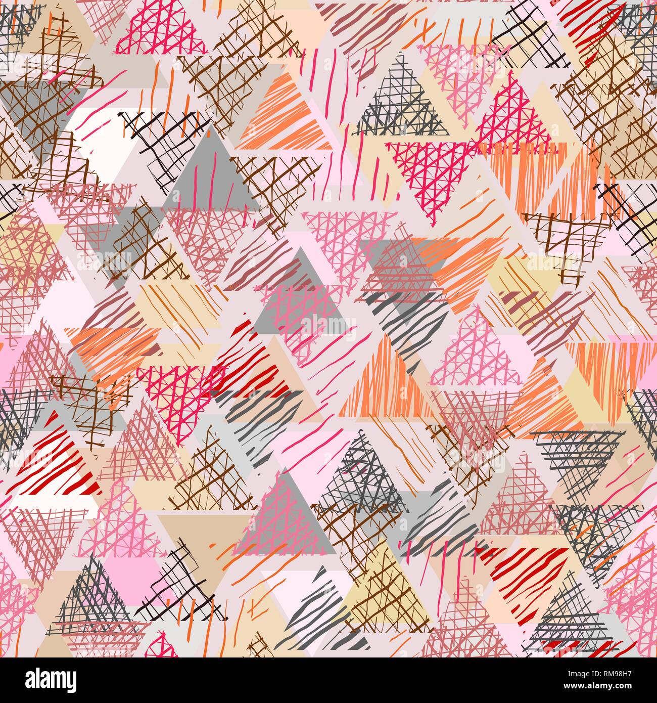 Color doodle in triangle shape with seamless background Stock Vector ...