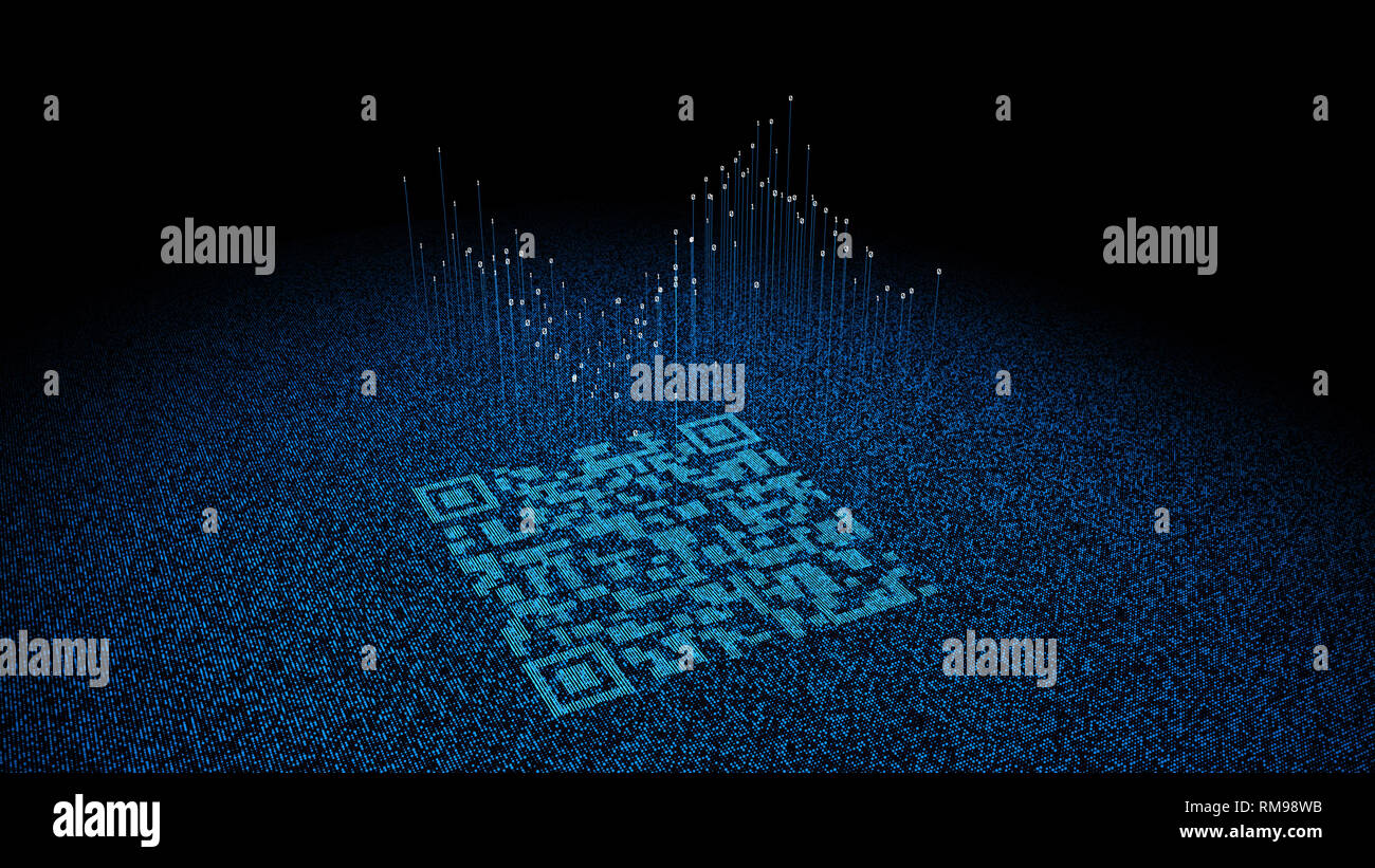 Technology data QR code and data transmission, network technology Stock ...