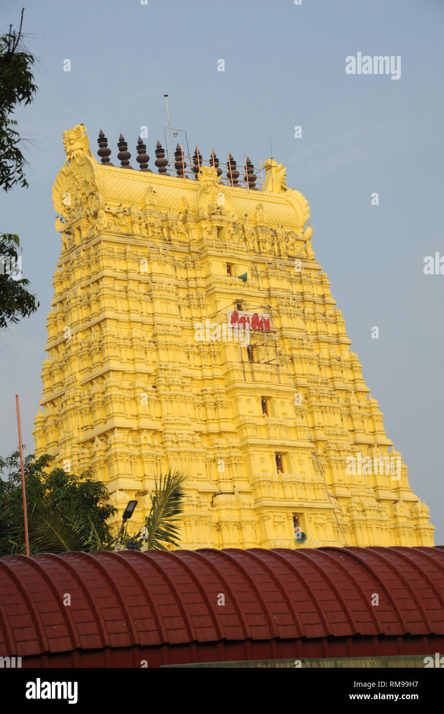 Ramanathaswamy Shiva Temple, Rameswaram, Tamil Nadu, India, Asia Stock ...
