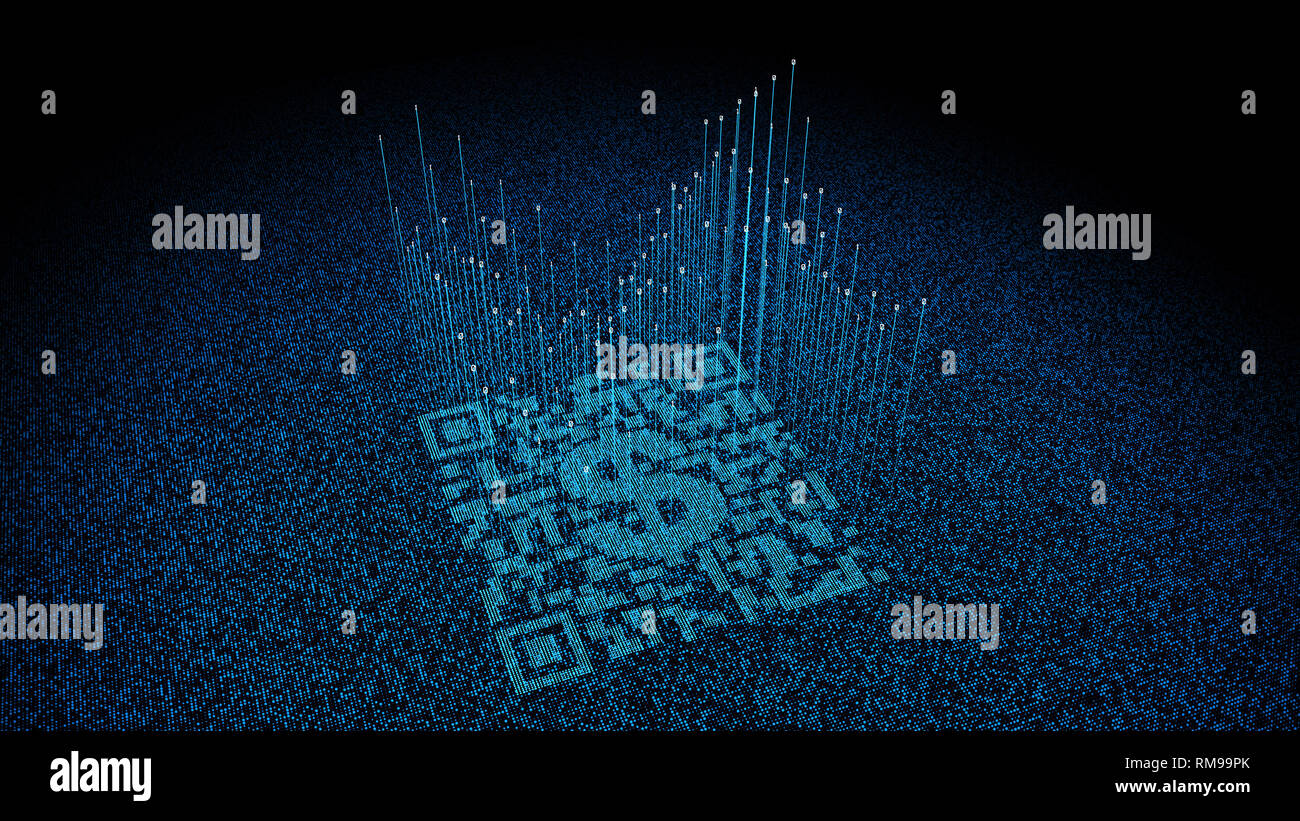 Technological data QR code and USD, data identification Stock Photo - Alamy