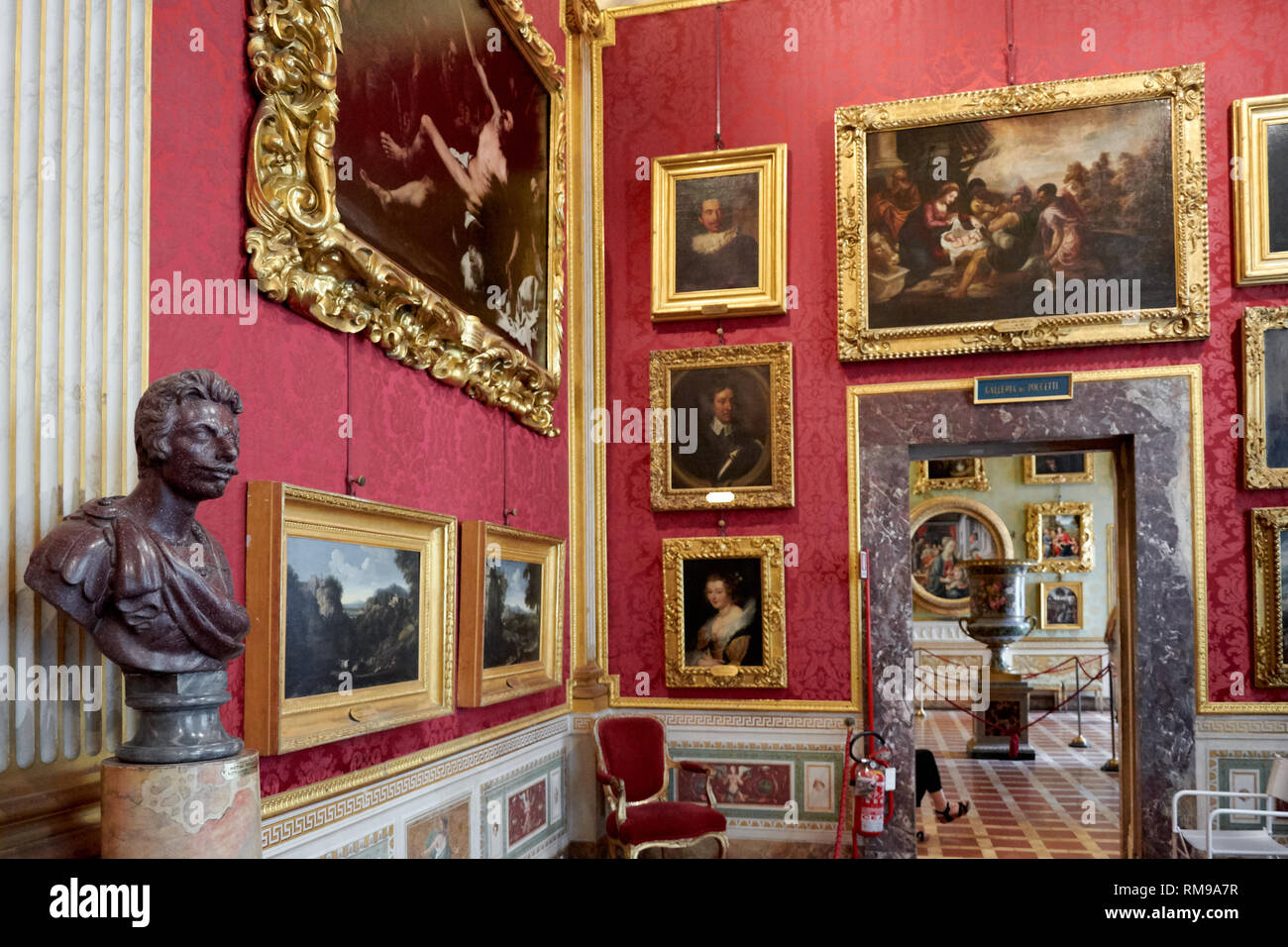 Art gallery in the interior of the first floor of the Pitti Palace ...