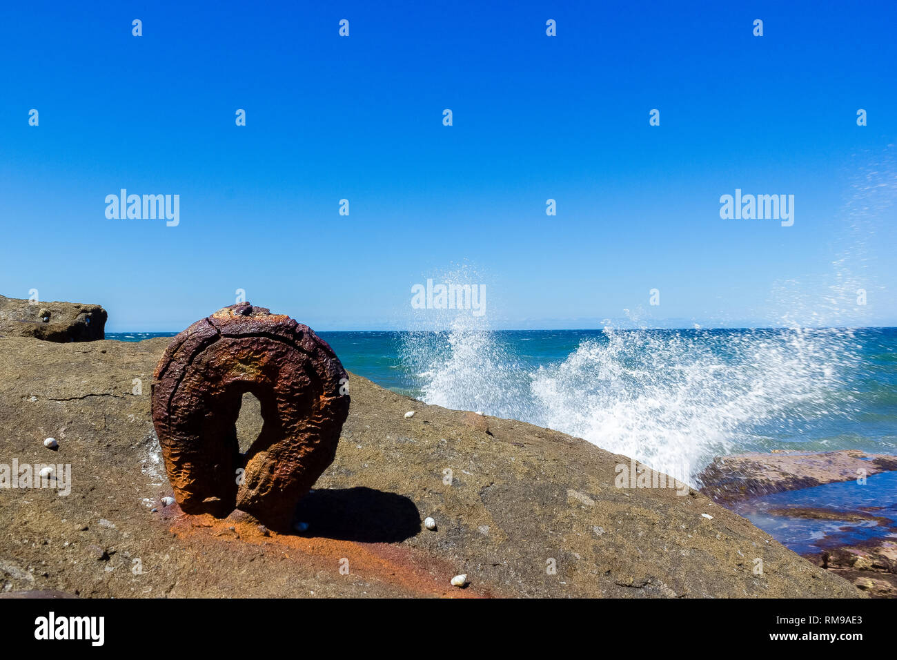 old rusty round hook from the historic Sea Clliff Bridge along the ...
