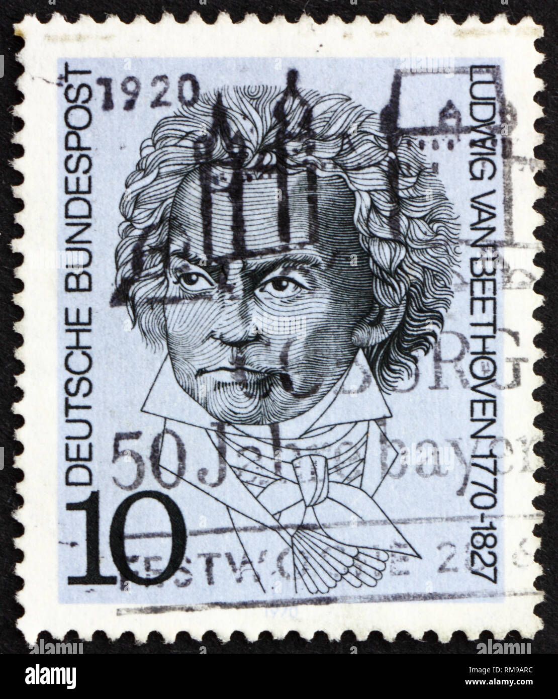 GERMANY - CIRCA 1970: a stamp printed in the Germany shows Ludwig van ...