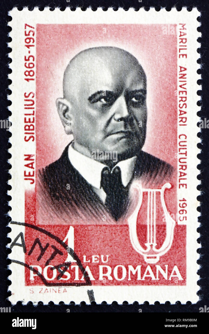 ROMANIA - CIRCA 1965: a stamp printed in the Romania shows Jean ...