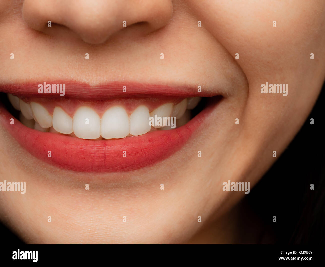 Closeup shot of human Asian Chinese Thai woman female makeup face ...