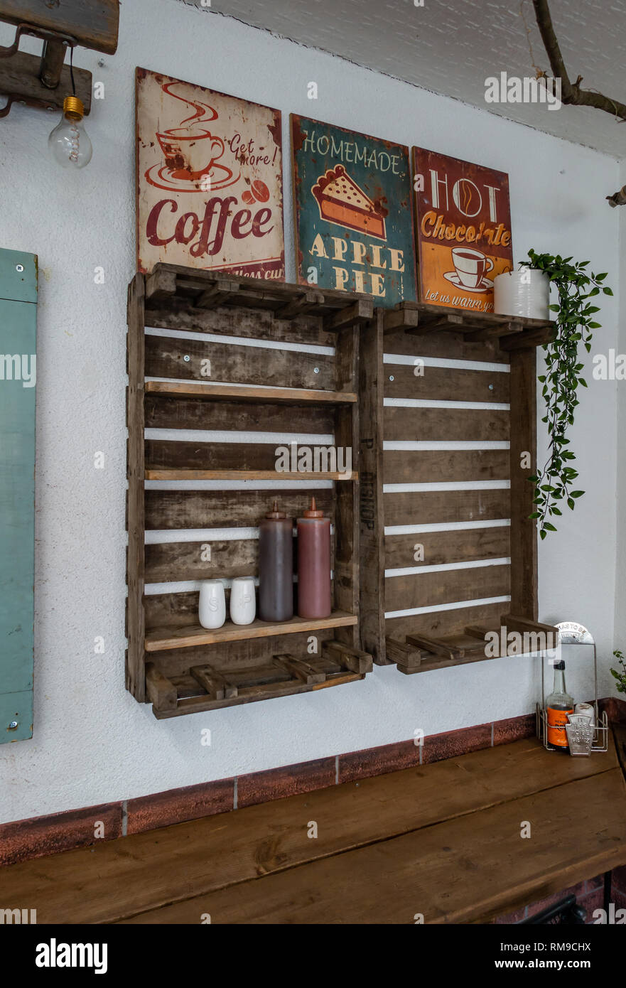 Trendy Cafe interior at Rotherham, Yorkshire, England Stock Photo - Alamy