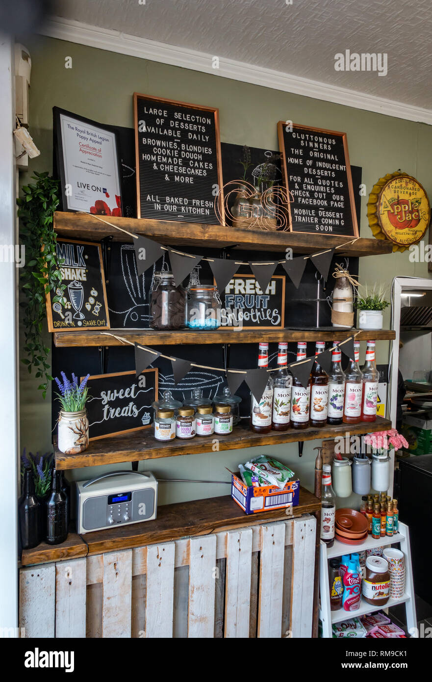Trendy Cafe interior at Rotherham, Yorkshire, England Stock Photo - Alamy