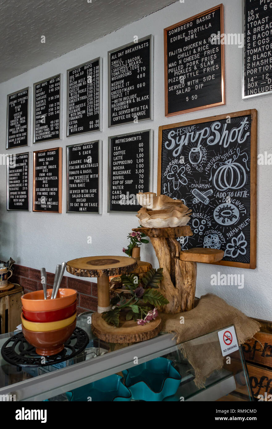 Trendy interior of an English Cafe Stock Photo - Alamy